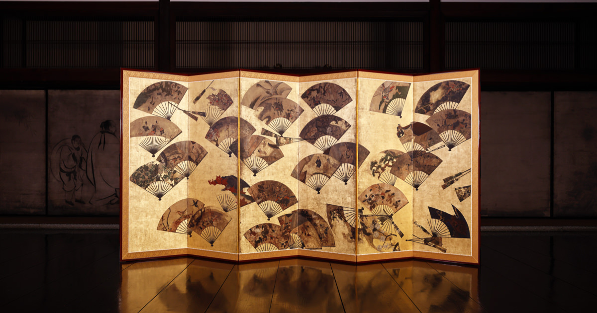 Screen with Scattered Fans | About the Works | Canon Tsuzuri Project ...